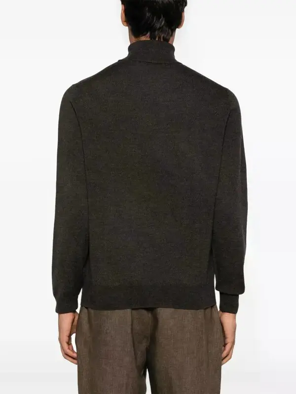 Canali Wool Roll Neck Sweater - Brown