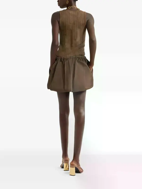 PATOU Gabardine Mini Skirt - Brown