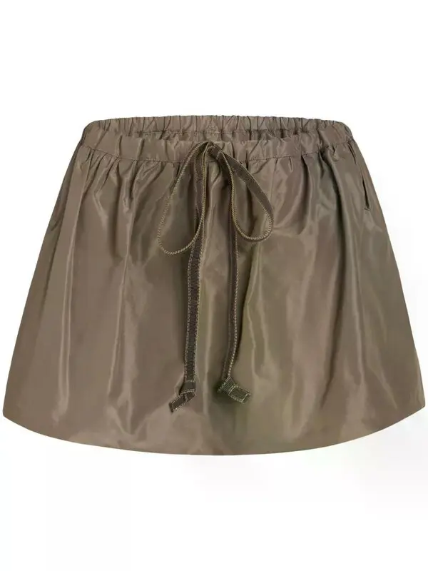 Patou Puffy Faille Mini Skirt - Brown