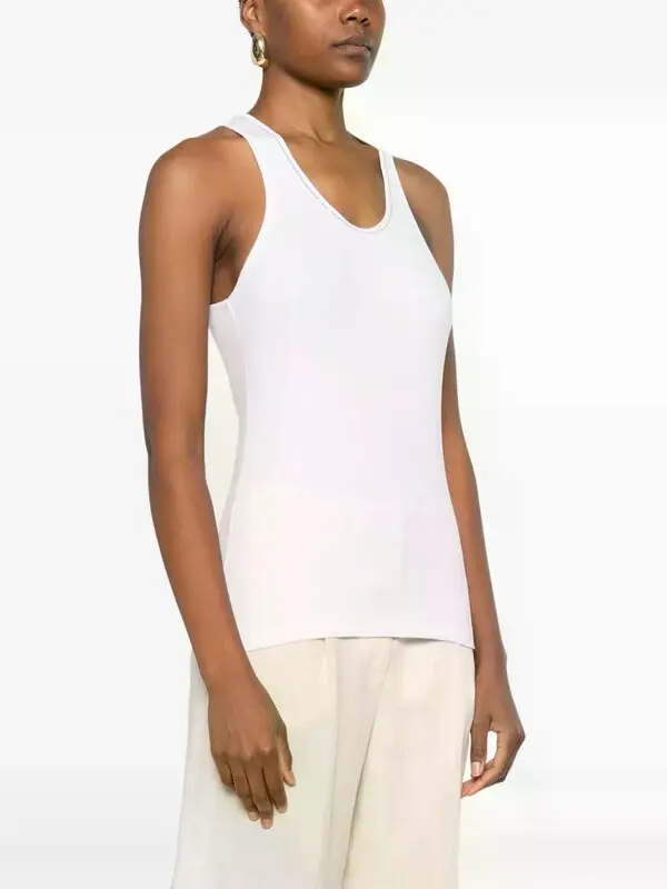Peserico Beaded Trim-detail Tank Top