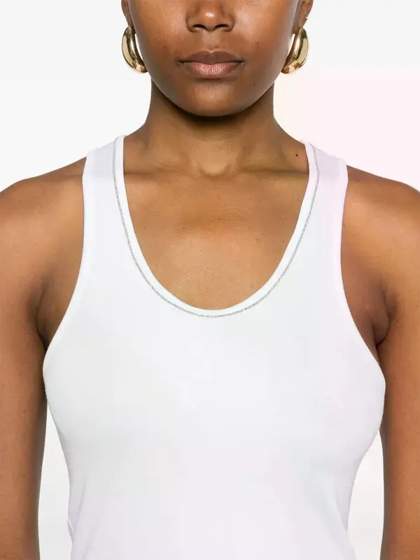 Peserico Beaded Trim-detail Tank Top