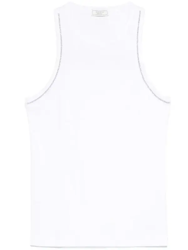 Peserico Beaded Trim Tank Top - White