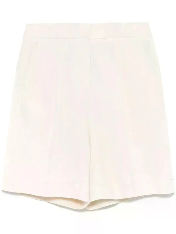Peserico Pleated Linen Shorts - Neutrals