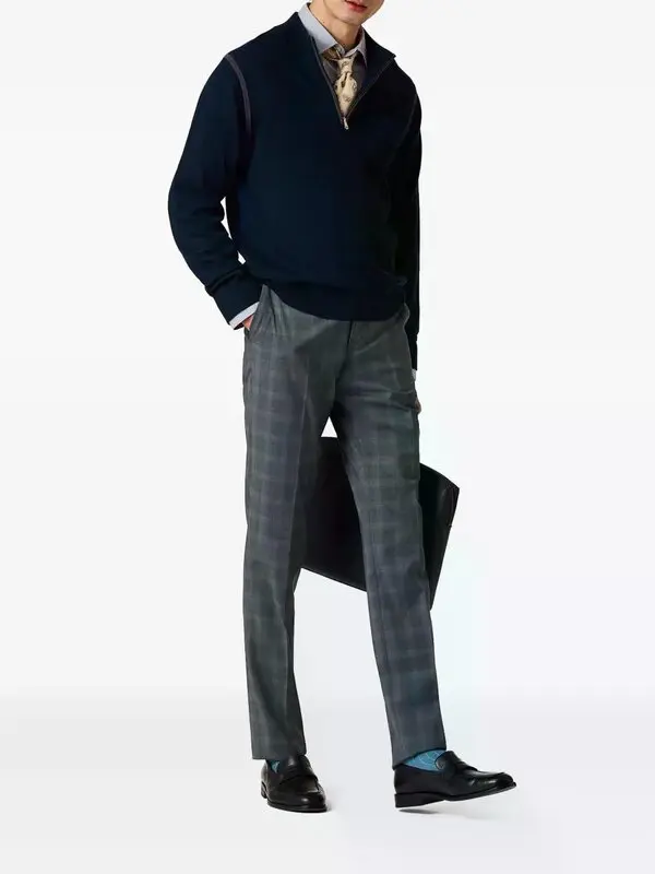 Paul Smith Half-zip Merino Wool Sweater - Blue