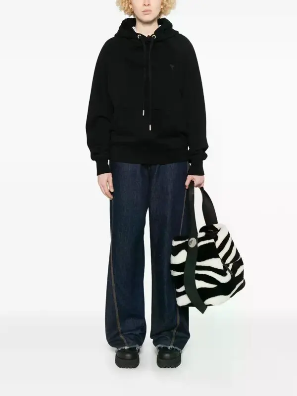 AMI Paris De Coeur Hoodie - Black