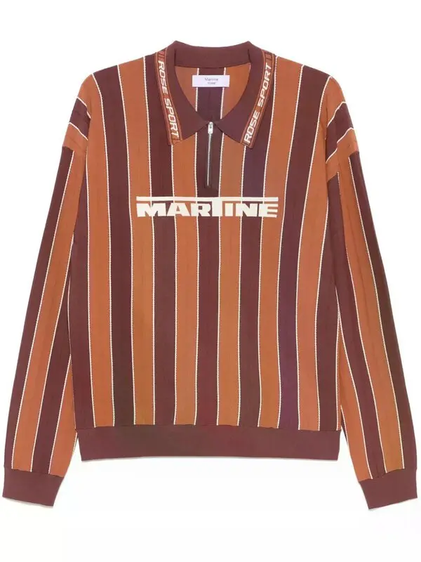 Martine Rose Striped Polo Shirt - Brown