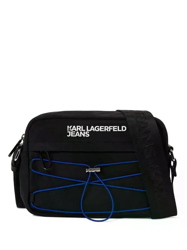 Karl Lagerfeld Logo-embroidered Crossbody Bag - Black