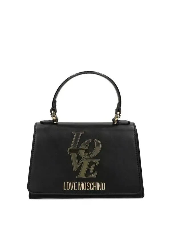 Moschino Foldover Top Handle Tote - Black