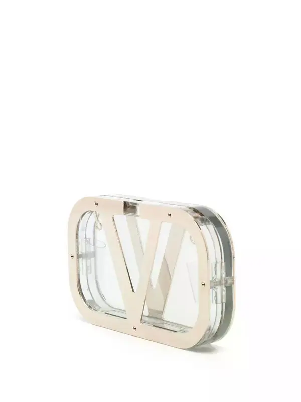 Valentino Garavani Logo-plaque Clutch - Metallic