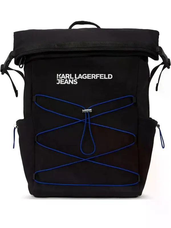 Karl Lagerfeld Roll-top Backpack - Black