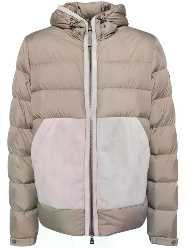 Moncler Logo-patch Down Jacket - Neutrals