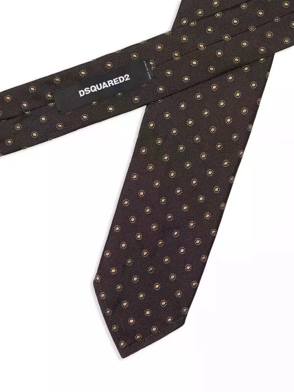 Dsquared2 Printed Silk Tie - Brown