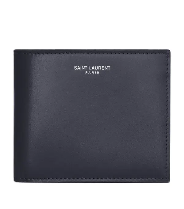 Saint Laurent Calfskin East/west Wallet - Blue
