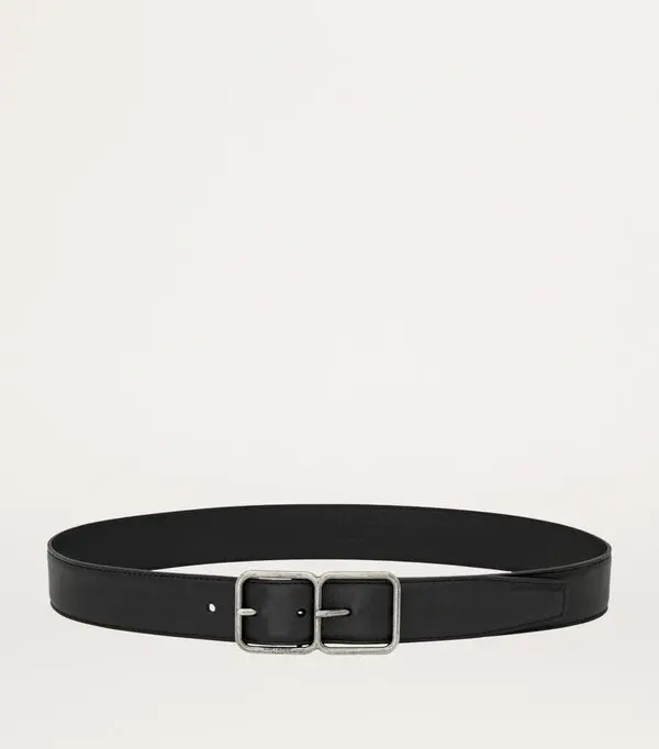 Saint Laurent Leather Double Boucle Cadre Belt