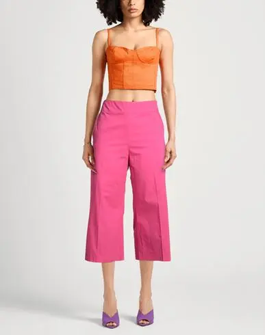 CARACTÈRE Wide-leg Cropped Pants - Fuchsia