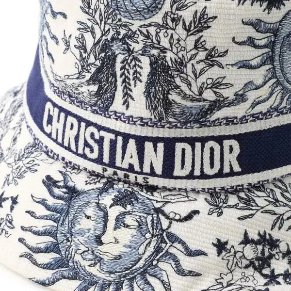 Dior Toile De Jouy Soleil Small Brim Bucket Hat In Blue - 27  display picture 3