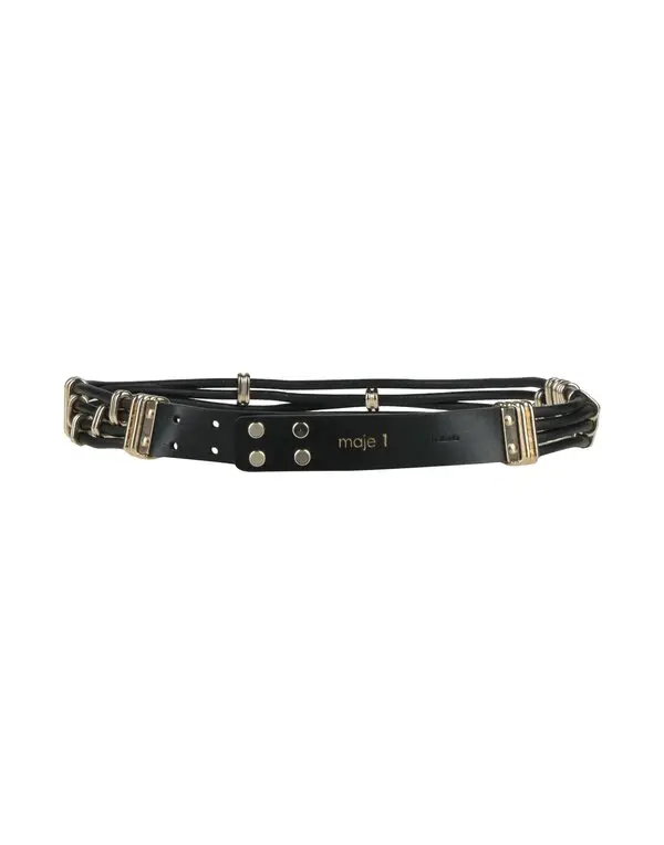 Maje Leather Belt With Appliqués