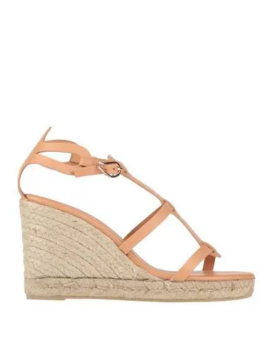 CastaÑer Leather Espadrille Wedge Sandals - Blush