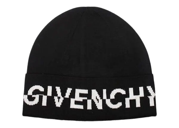 Givenchy Logo Wool Beanie - Black/white