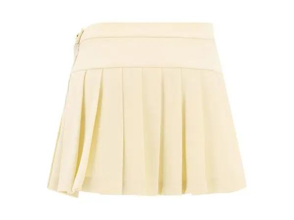 Palm Angels Pleated Track Skirt - White