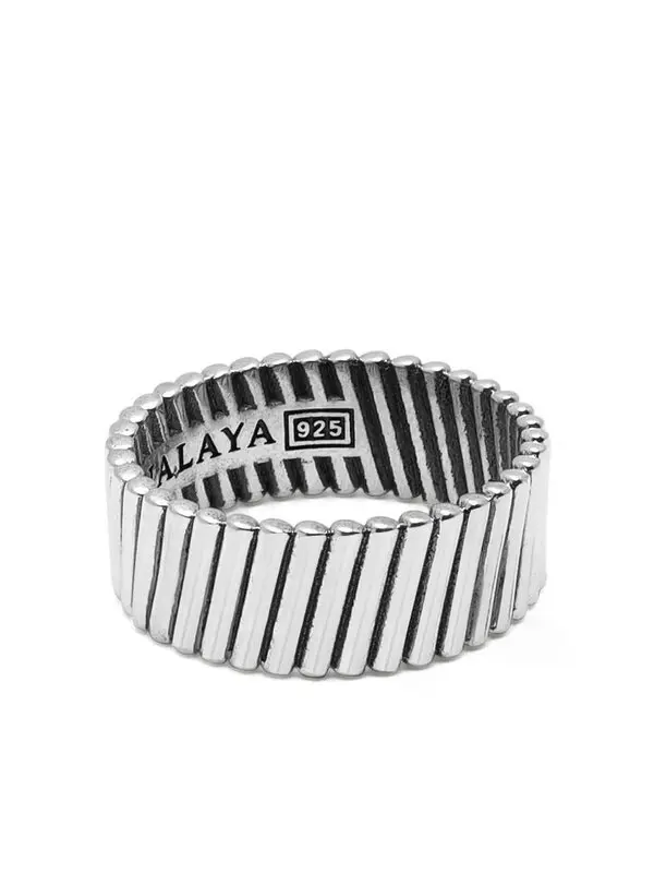 NIALAYA JEWELRY Engraved Band Ring - Silver