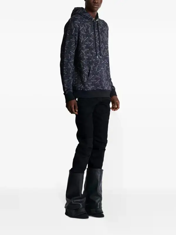 Balmain All-over Logo Print Hoodie