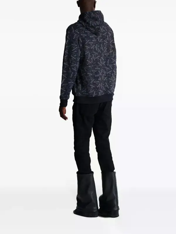 Balmain All-over Logo Print Hoodie