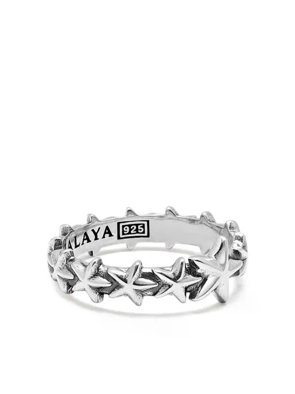 NIALAYA JEWELRY Star-engraved Band Ring - Silver