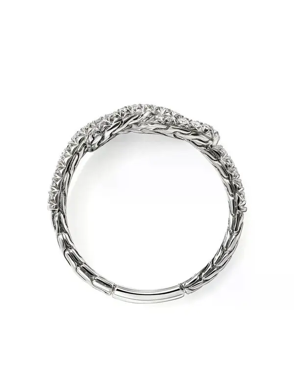 John Hardy Sterling Love Knot Diamond Ring - Silver