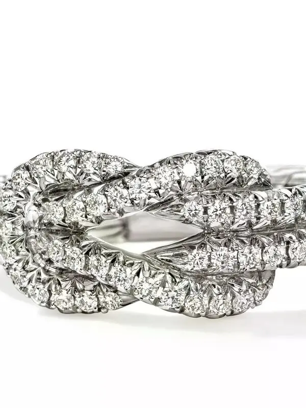 John Hardy Sterling Love Knot Diamond Ring - Silver