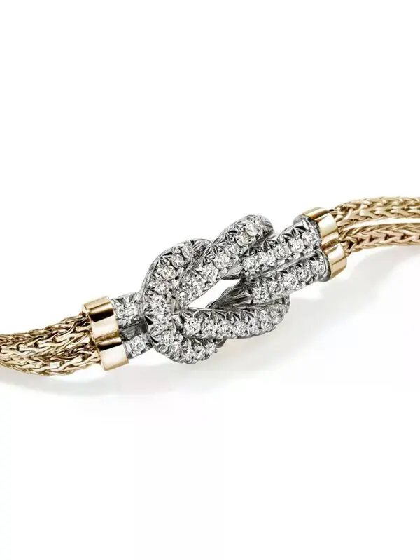 John Hardy 14k Yellow Love Knot Diamond Bracelet - Gold