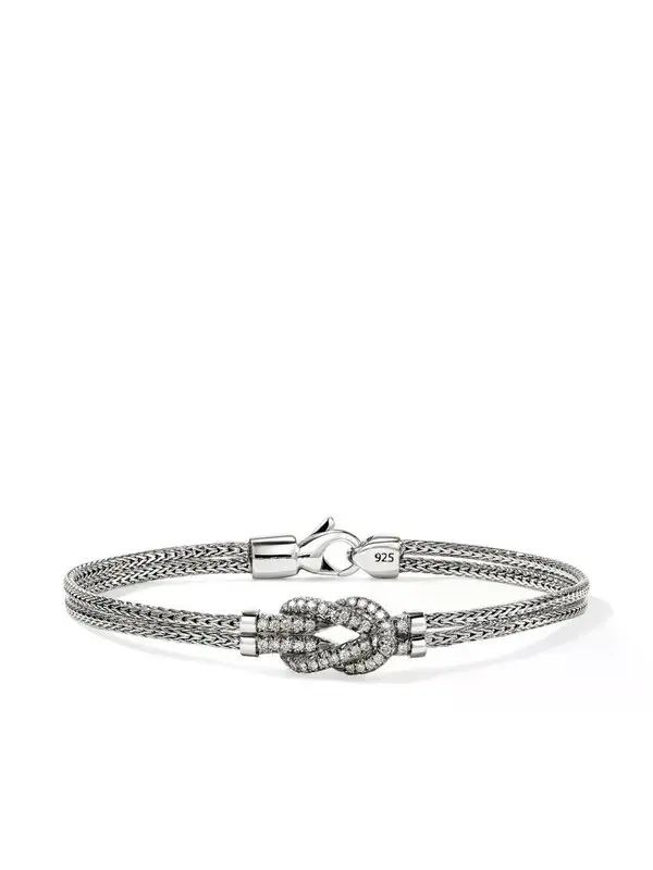 John Hardy Sterling Love Knot Diamond Bracelet - Silver