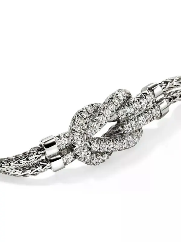 John Hardy Sterling Love Knot Diamond Bracelet