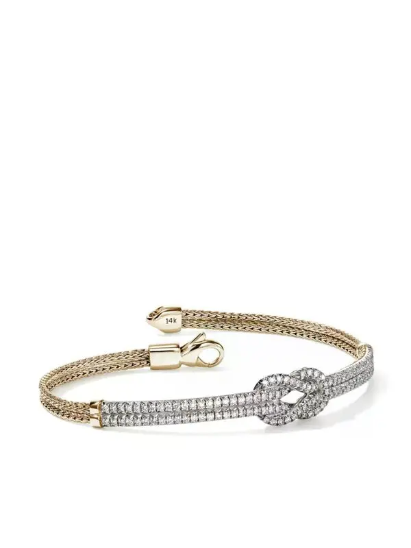 John Hardy 14k Yellow Diamond Knot Bracelet - Gold