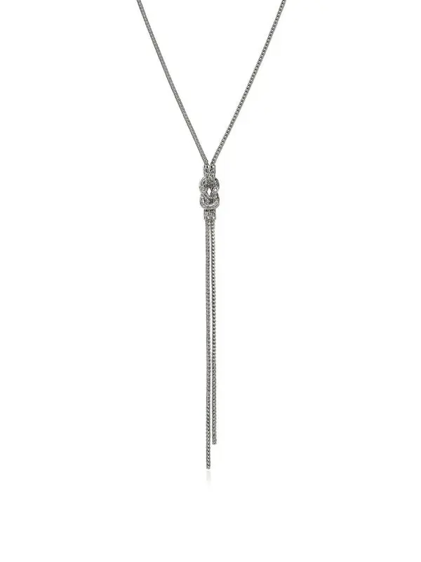 John Hardy Sterling Love Knot Y Diamond Necklace - Silver