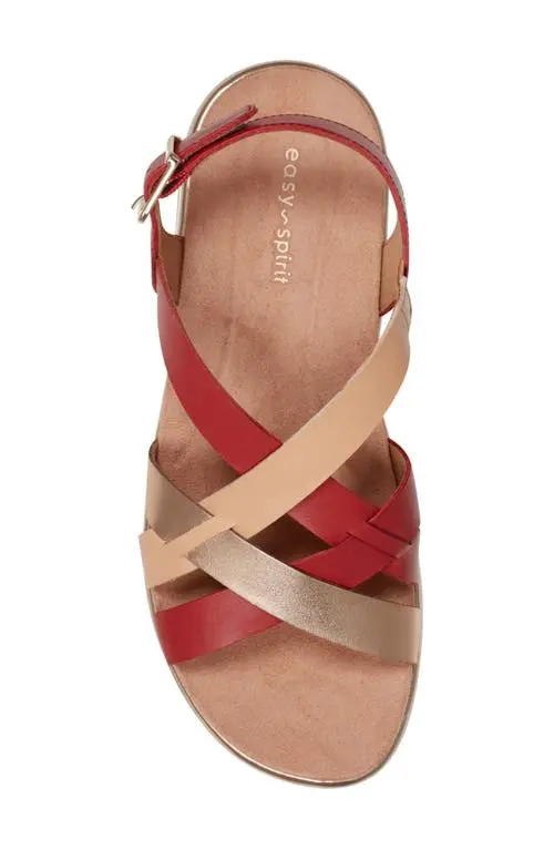 Easy Spirit Indie Platform Slingback Sandals - Red