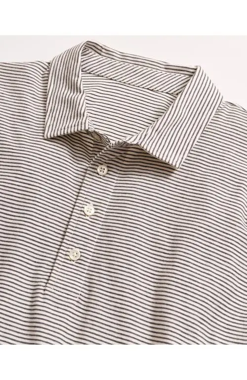 Billy Reid Pensacolo Stripe Polo - Tinted White/ Black