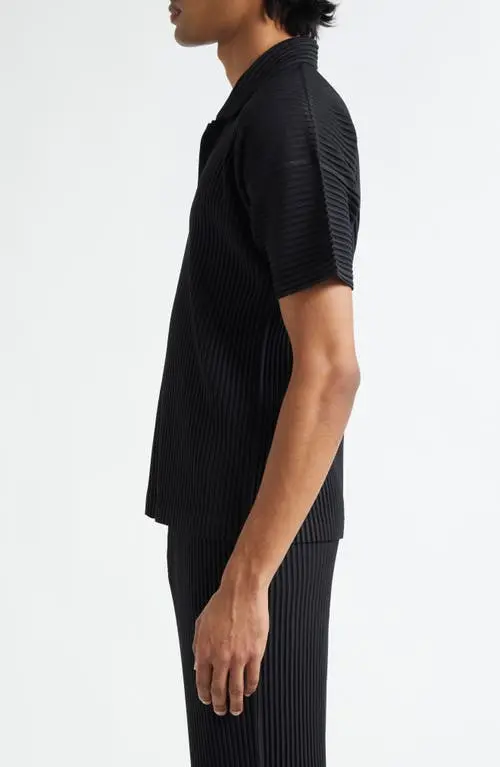 Issey Miyake Basics Pleated Polo - Black