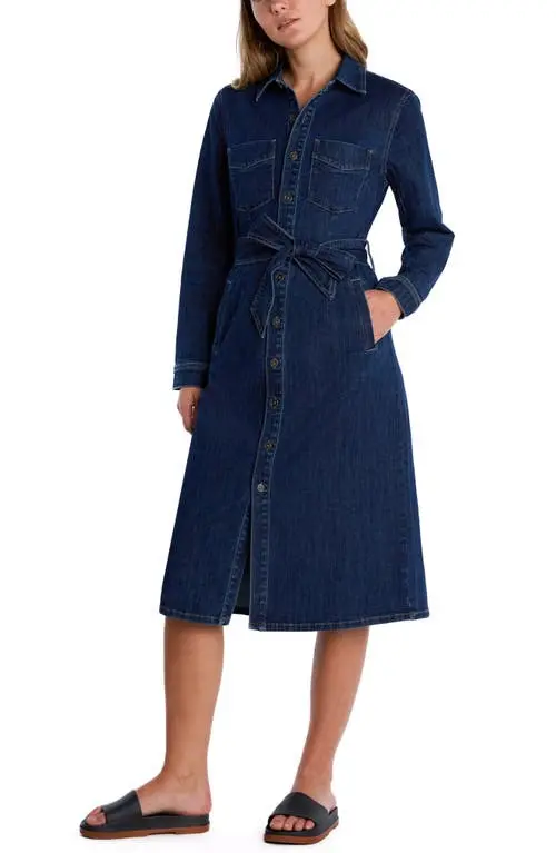 WASH LAB DENIM High Up Belted Midi Shirtdress