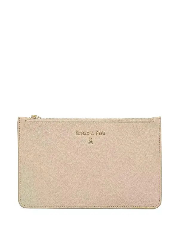Patrizia Pepe Logo Clutch - Neutrals