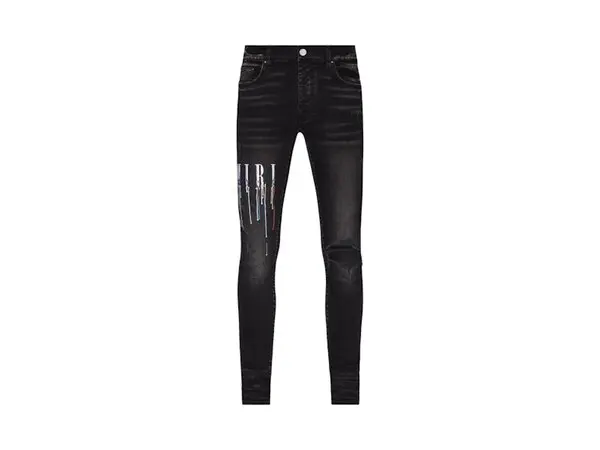 Amiri Paint Drip Logo Jeans