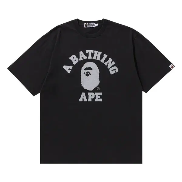 A BATHING APE College Overdye Tee - Black