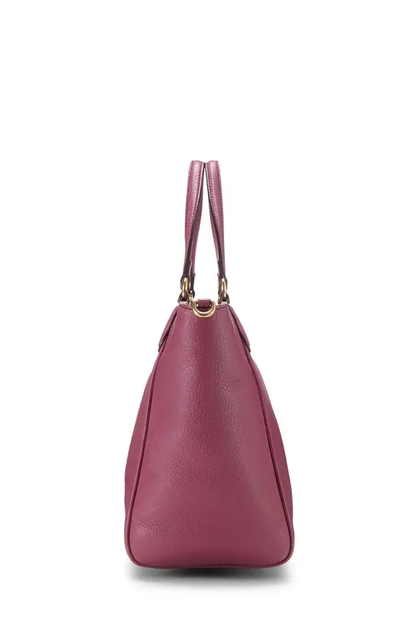 Gucci Leather Soho Top Handle Bag - Purple