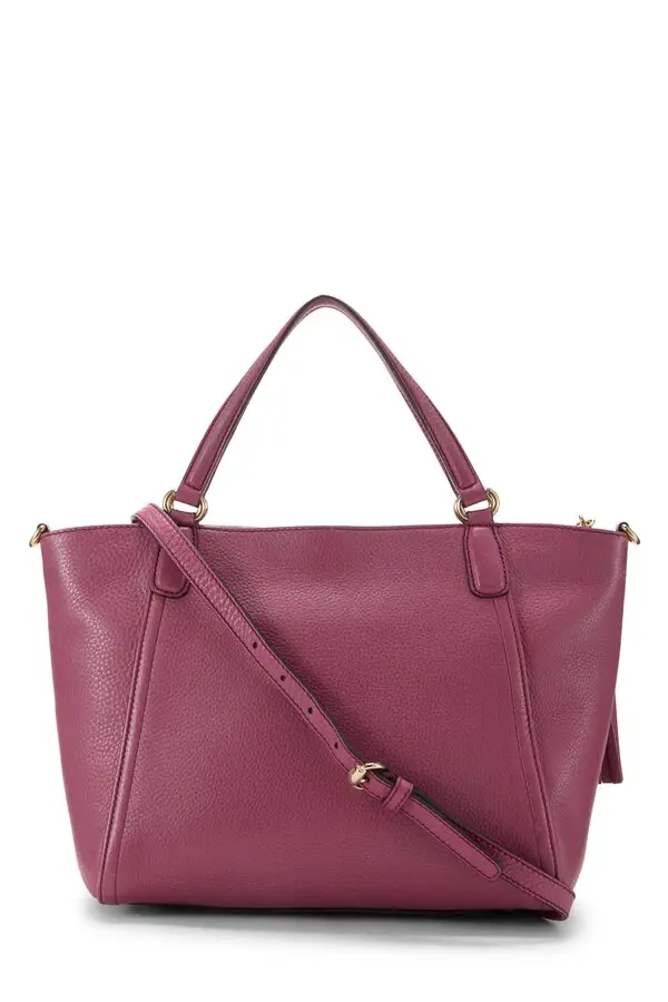 Gucci Leather Soho Top Handle Bag - Purple