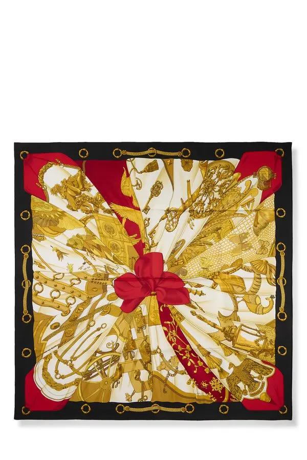 Hermès Multicolor 'soleil De Soie' Silk Scarf 90 - Black