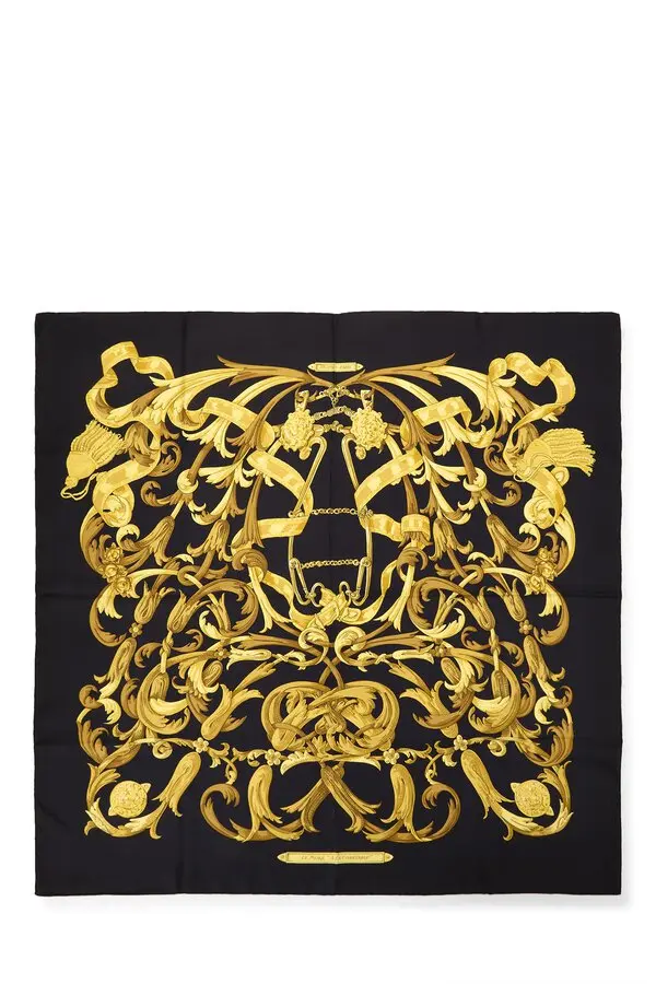 Hermès Multicolor 'le Mors A La Conetable' Silk Scarf 90