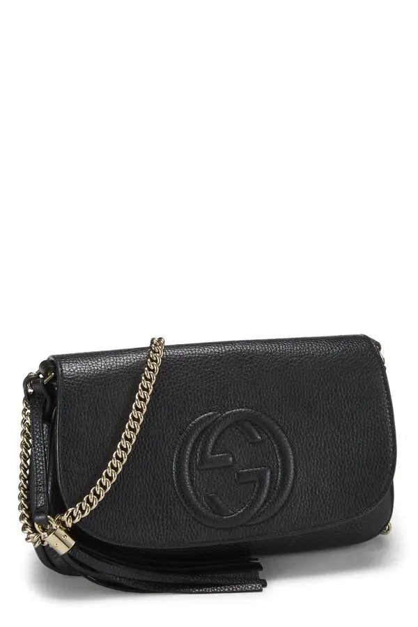 Gucci Grained Leather Soho Crossbody - Black