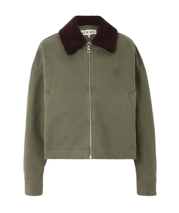Loewe - LOEWE Shearling-Trimmed Cotton-Drill Jacket