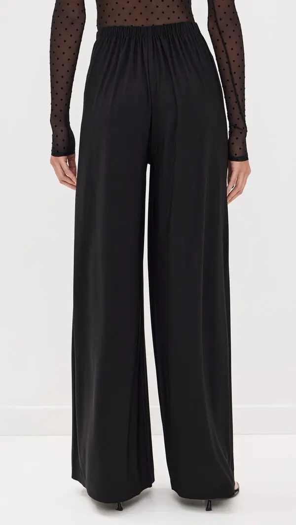 Norma Kamali Pleat Wide Leg Pants - Black