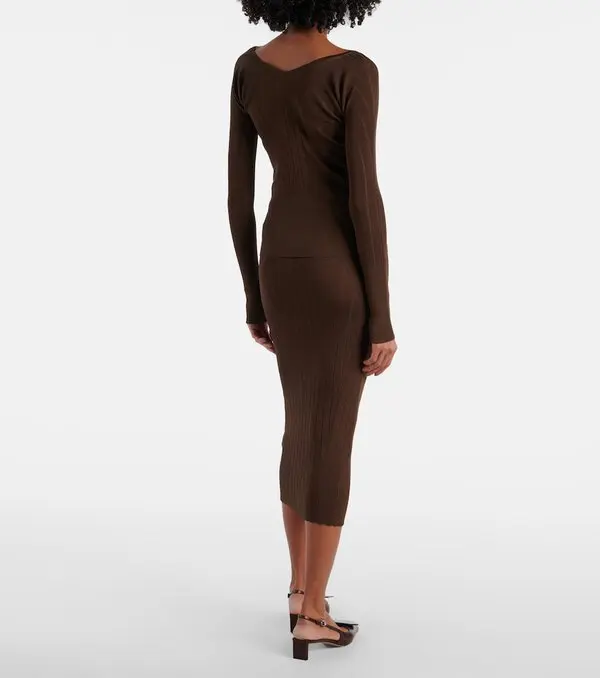Jacquemus Pralù Logo Ribbed-knit Top - Brown